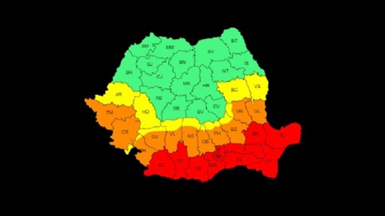 Noi coduri de caniculă| Cod galben de vijelii și ploi torențiale în mare parte de țară